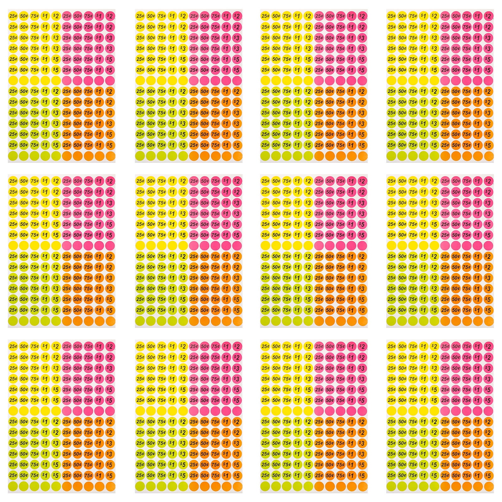 FUTUREORYY 3500Pcs Assorted Color Round Stickers Labels For Garage ...