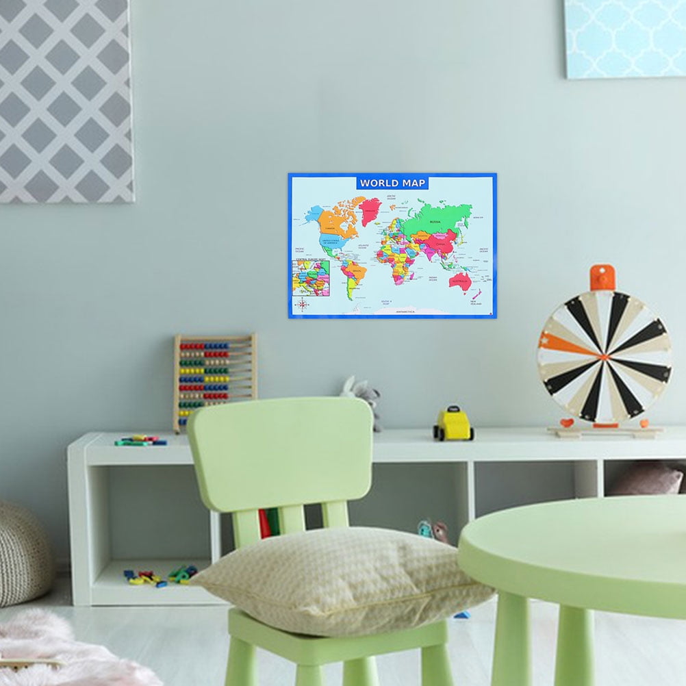 FUTUREORYY 3Pcs Assorted Color Geography Poster for Students Map of ...