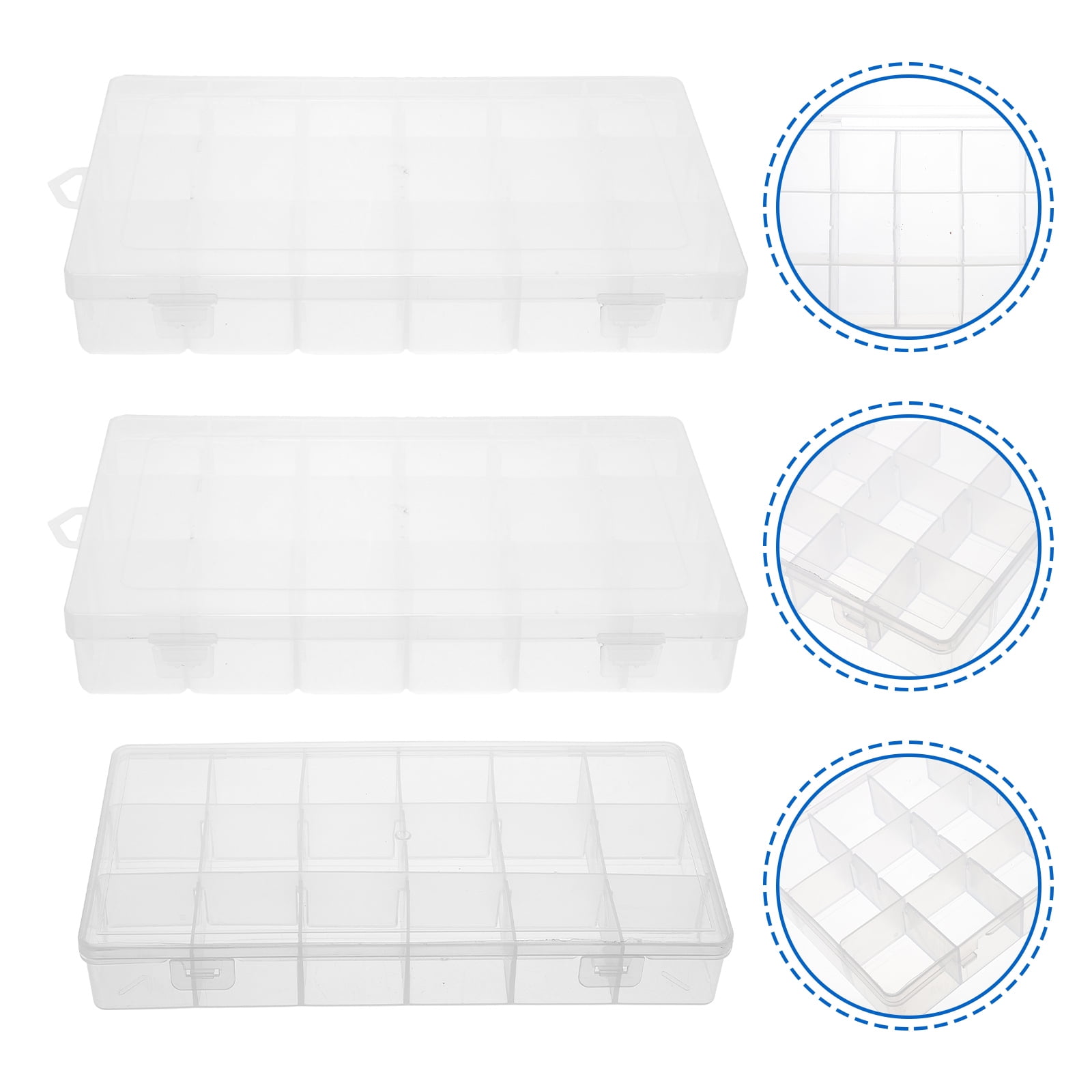 FUTUREORYY 3Pcs Compartment Storage Boxes for Small Parts and ...