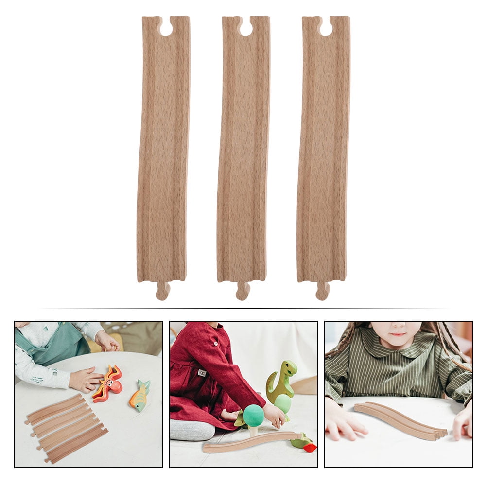 FUTUREORYY 3Pcs Wood Train Track Connector Pieces for Toy Train Set and ...