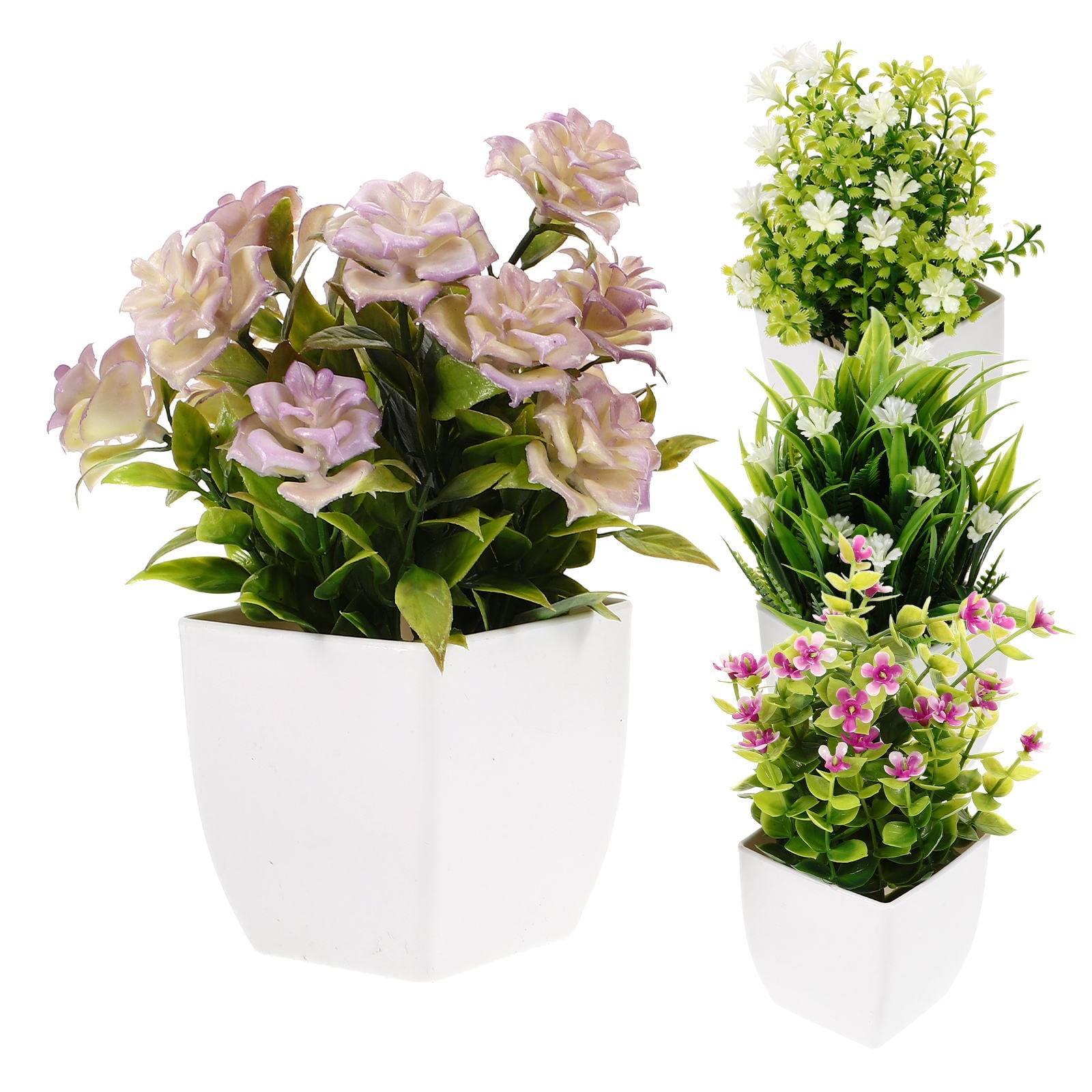 FUTUREORYY 4Pcs Faux Bonsai Assorted Color Realistic Appearance ...