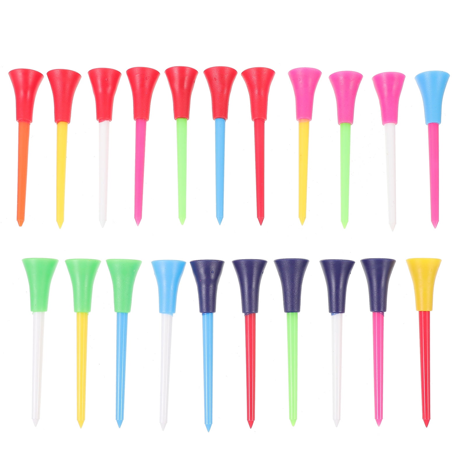 FUTUREORYY 50Pcs Cylindrical Golf Tee Assorted Colors Plastic Silicone For Training Ball ...