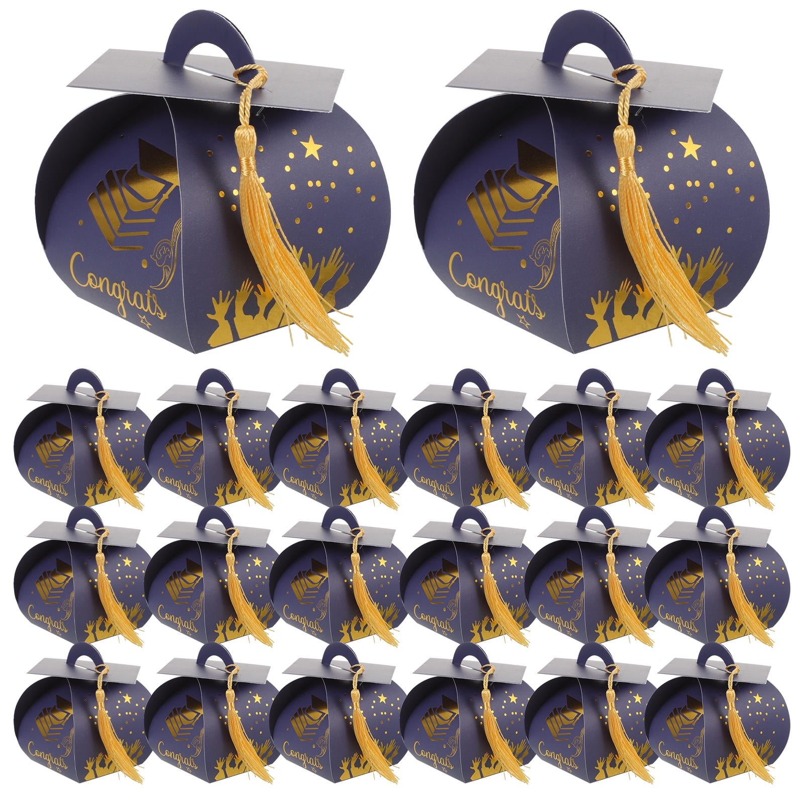 FUTUREORYY 50Pcs Graduation Cap Boxes 9x5.5Cm for Party Candy Boxes and ...