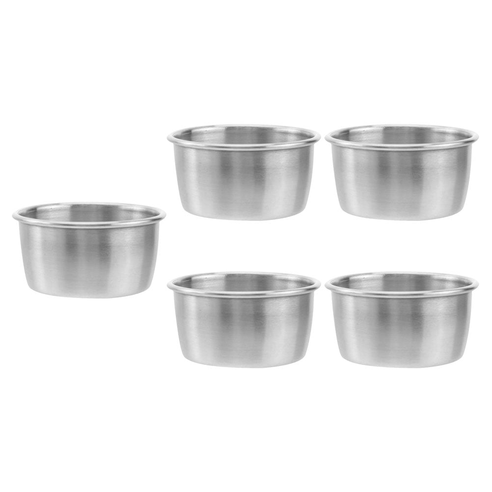 FUTUREORYY 5Pcs Round Metal Condiment Cups Stainless Steel Dipping ...