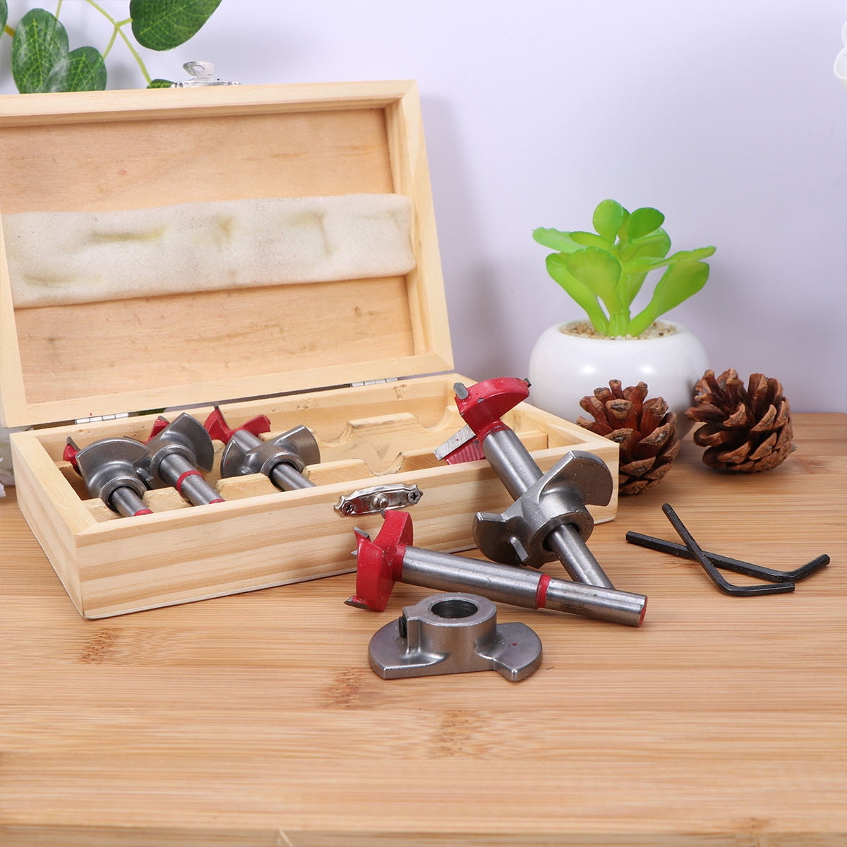 FUTUREORYY 5Pcs Woodworking Tool Drill Bit Assorted Color Hinge Cutting ...