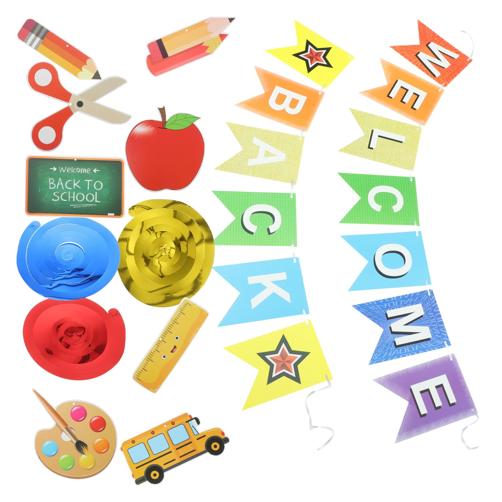 FUTUREORYY 6Pack Back to School Hanging Decoration Paper Simple Design ...