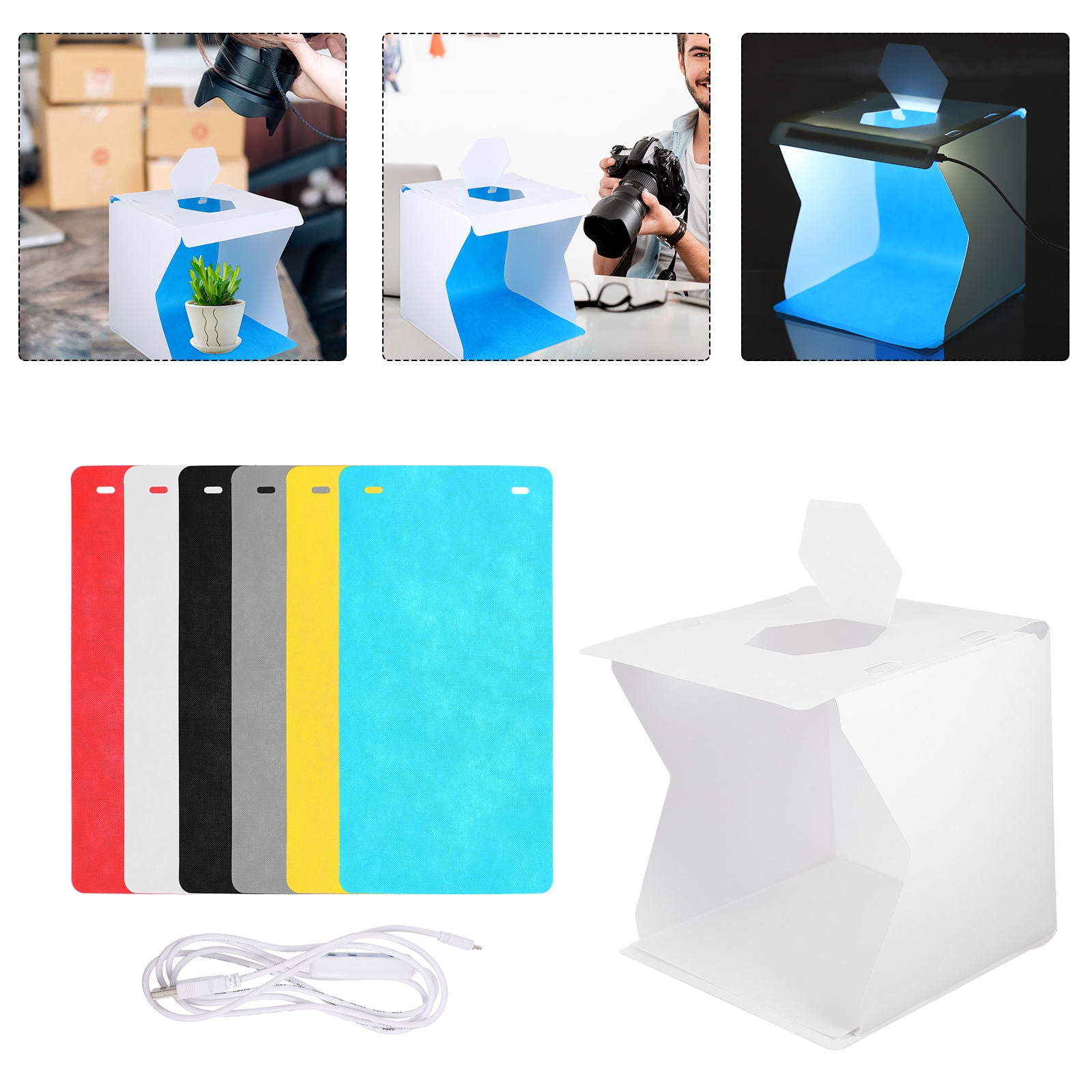 FUTUREORYY Folding Light Box White ABS 1Set 8.7x8.7in For Jewelry ...