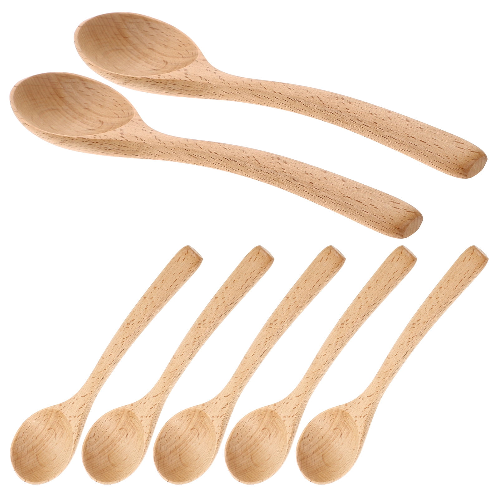 FUTUREORYY 7Pcs Home Essentials Wooden Spoon Set Versatile Use Smooth ...