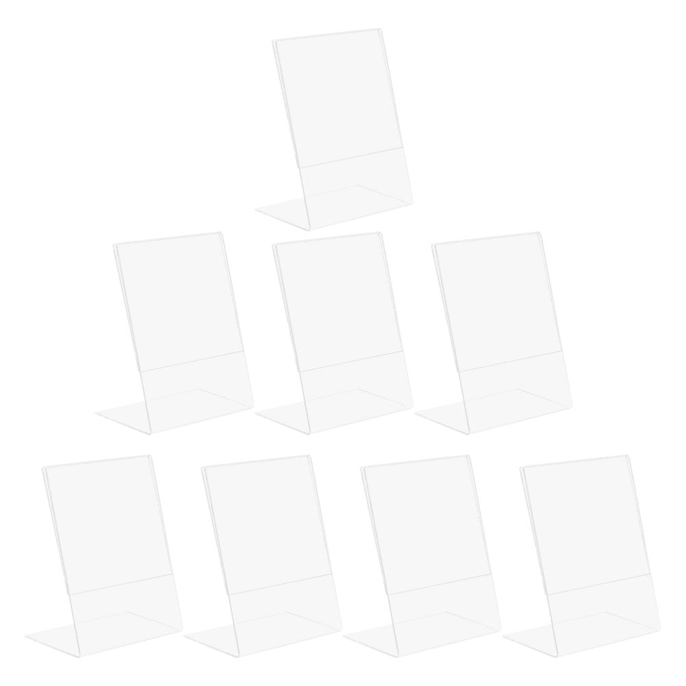 FUTUREORYY 8Pcs Desktop Display Sign Holder Clear Design Transparent ...