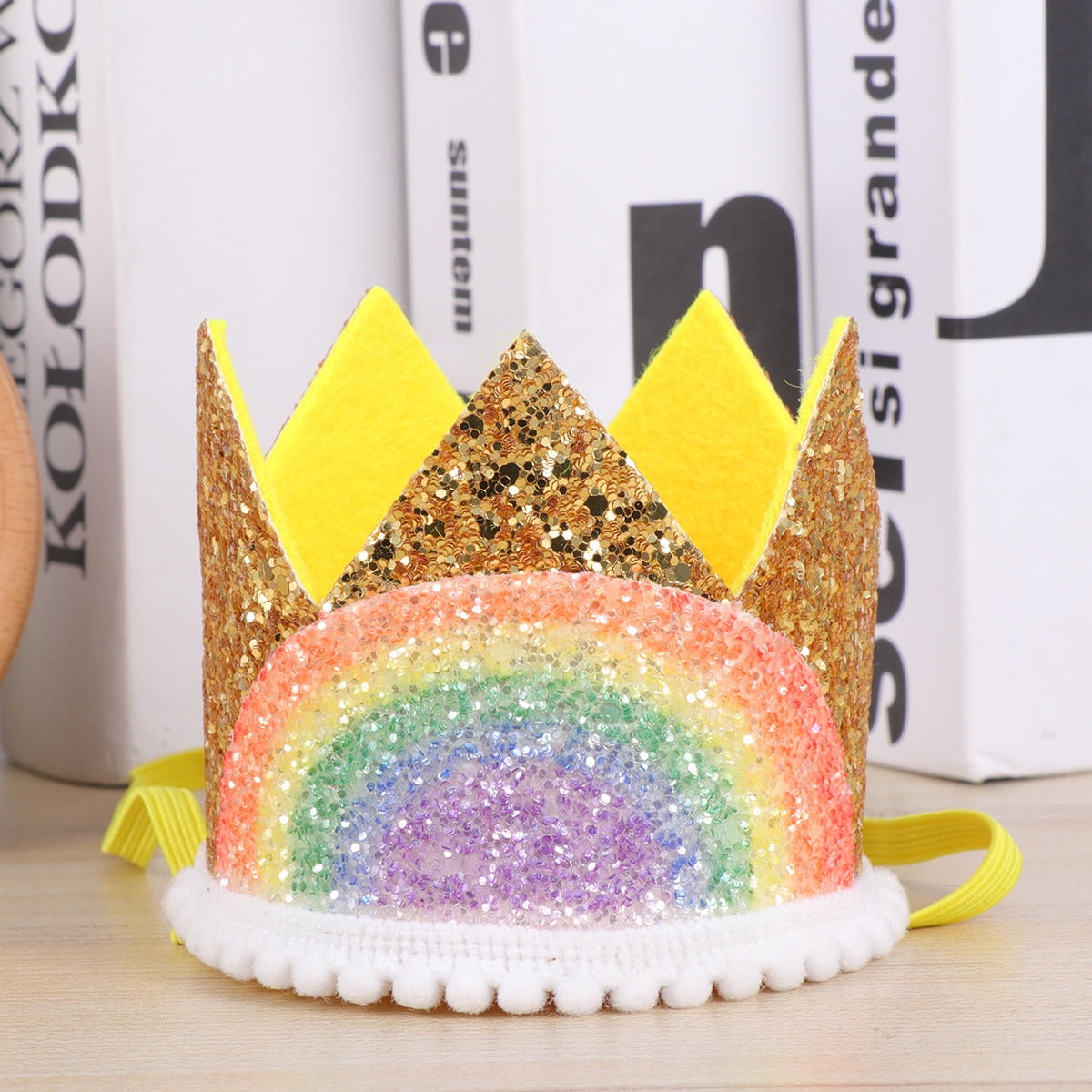 FUTUREORYY Adorable Fabric Birthday Crown Hat for Kids Photo Prop Size ...