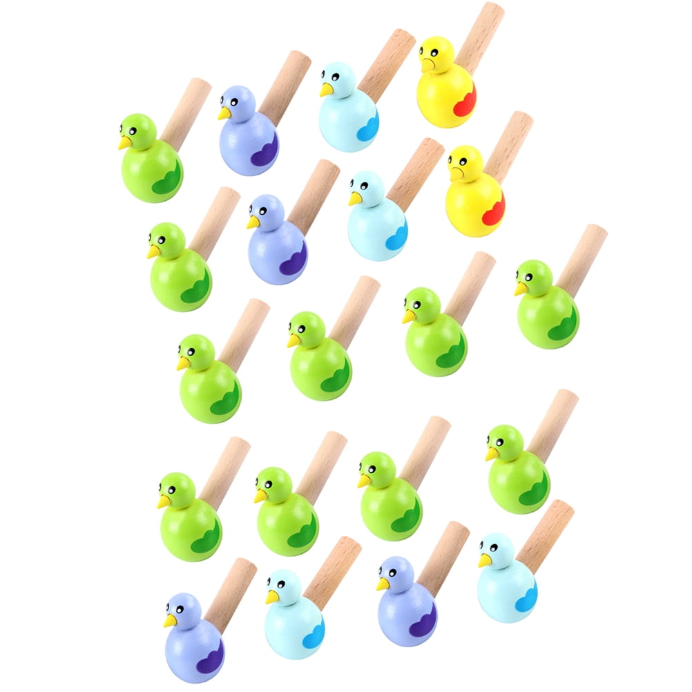 FUTUREORYY Bird Shaped Whistles 20Pcs Assorted Color Wooden Toys for ...