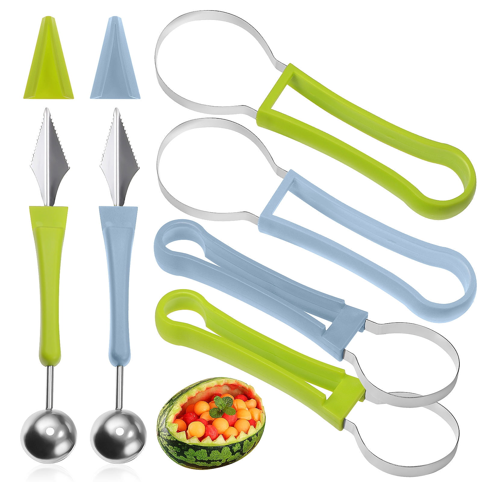FUTUREORYY Fruit Tool Set 2Set 430 Stainless Steel Blue Color For Melon ...