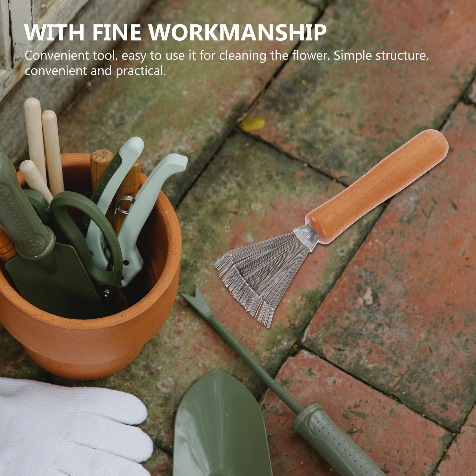 FUTUREORYY Gardening Tools Rake Rectifier Simple Design Wooden Handle ...