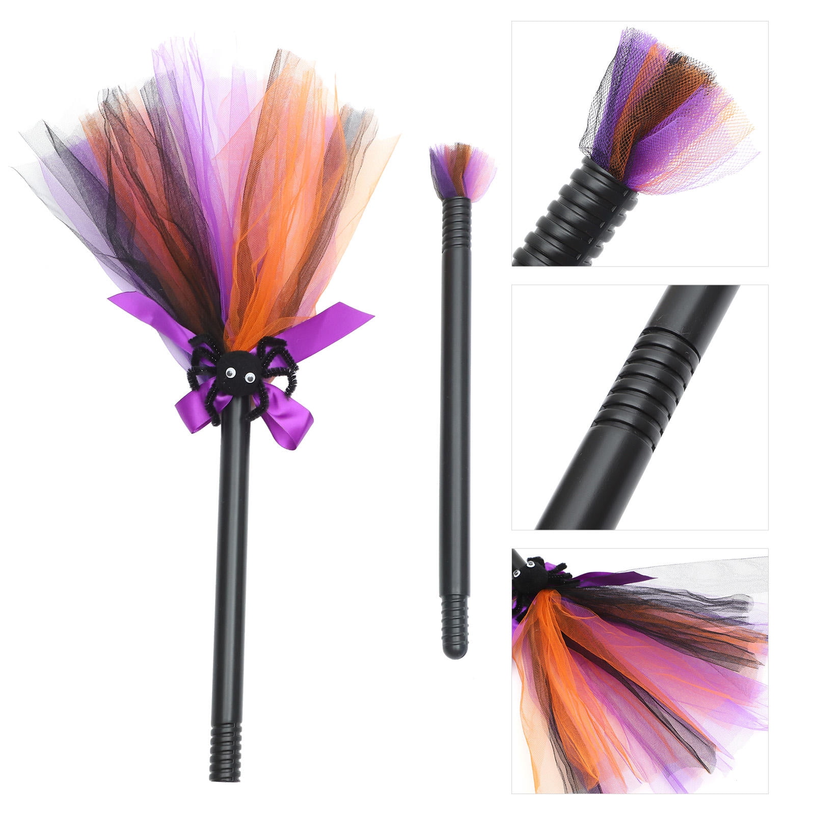 FUTUREORYY Indoor Decorations 1Set Witch Broom Broom Shape Plastic Mesh ...