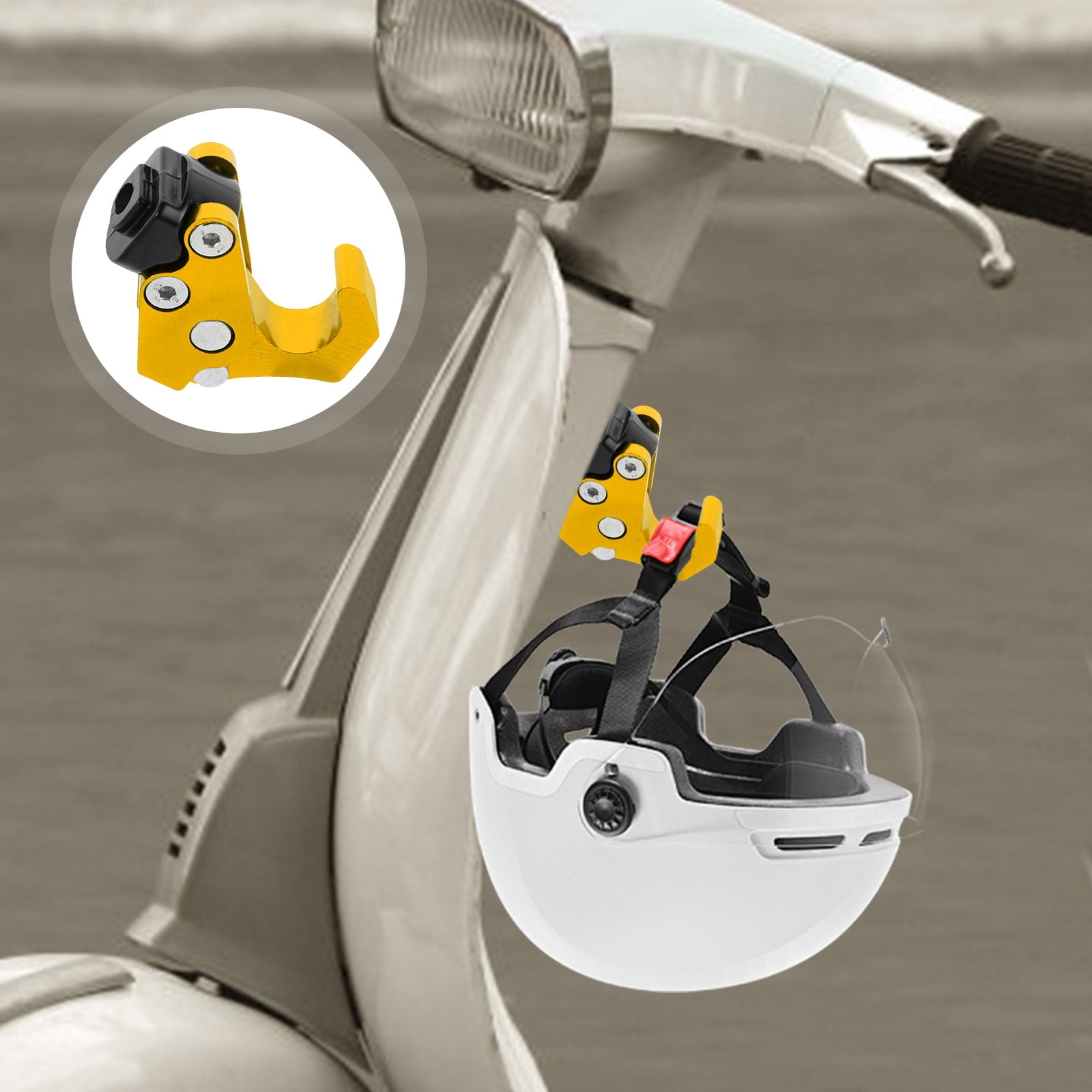 FUTUREORYY Motorcycle Hook 1Set Golden Metal Compact Scooter Moped ...
