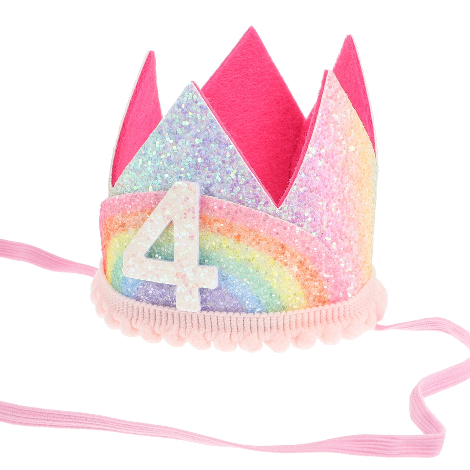 FUTUREORYY Pink Cloth Rainbow Shape Princess Style Number Birthday ...