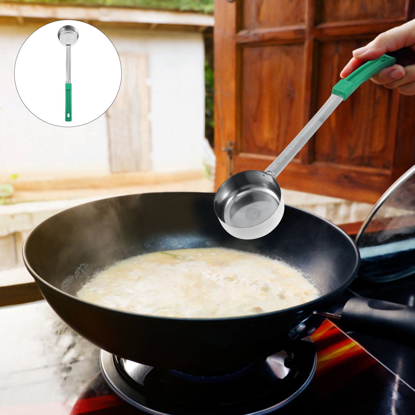 FUTUREORYY Portion Serving Spoons 1Pcs for Restaurants in Green with ...