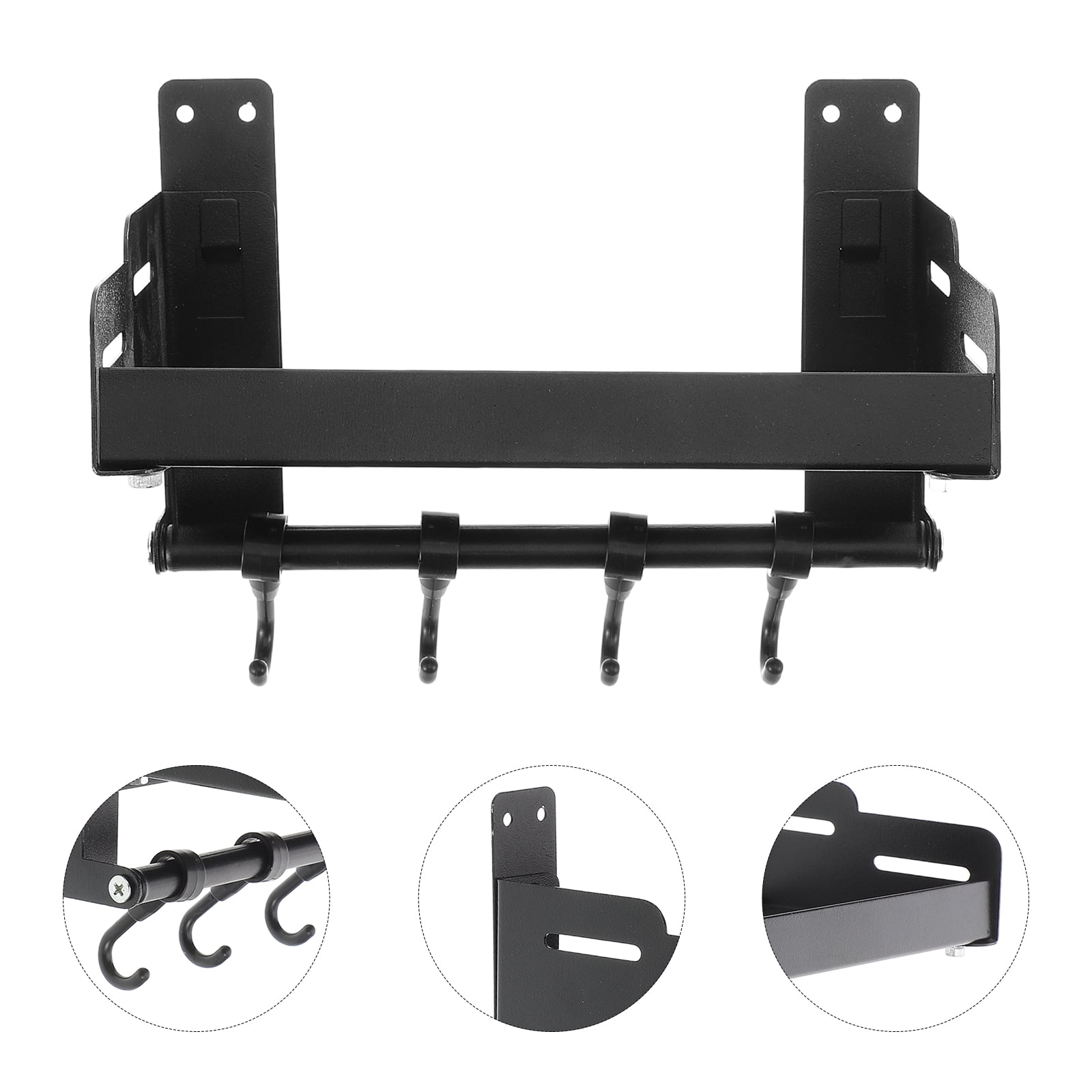 FUTUREORYY Wall Mount Spice Rack 1Pack Black 7.66X4.52X3.54In No ...