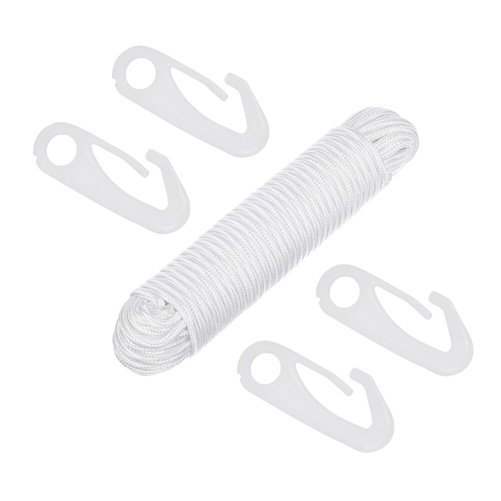 FUTUREORYY White Nylon Flag Rope 5Pcs Flagpole Hanging Buckle for ...