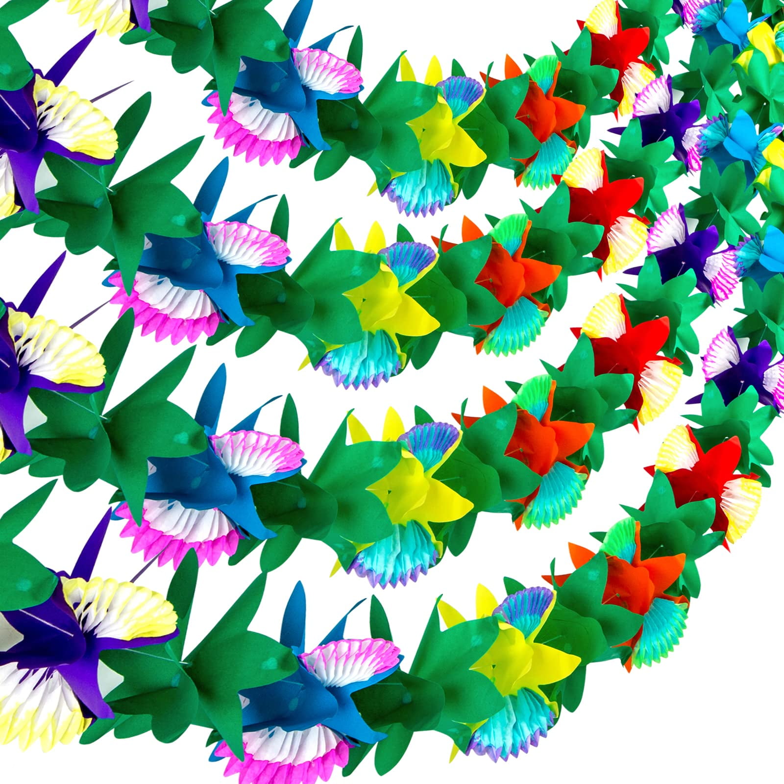 FUTUREPLUSX 4PCS Tropical Garland Party Decorations, 9.8ft Luau Paper ...