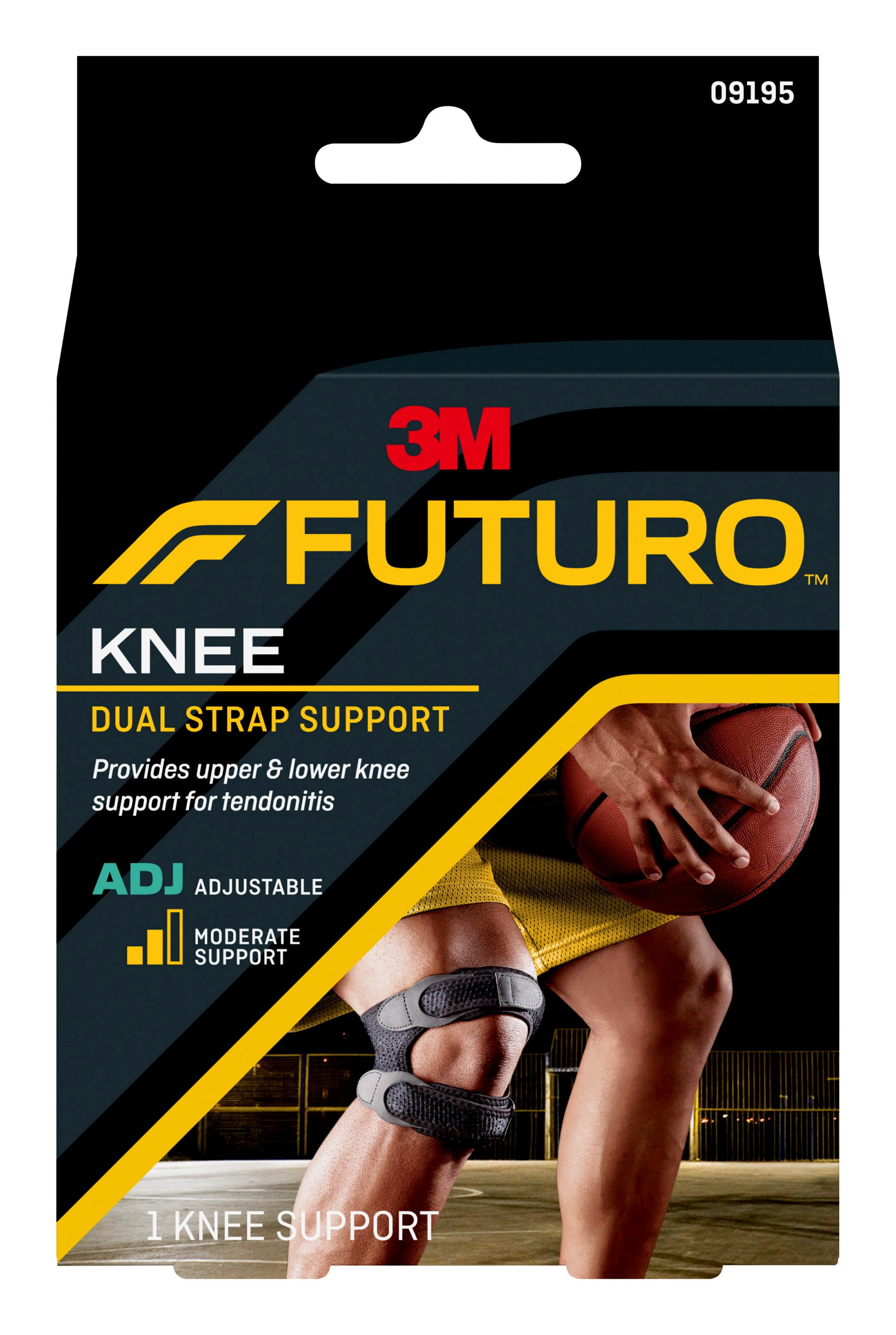 FUTURO Adjustable Dual Strap Knee Support w/ Gel Pad, One Size ...