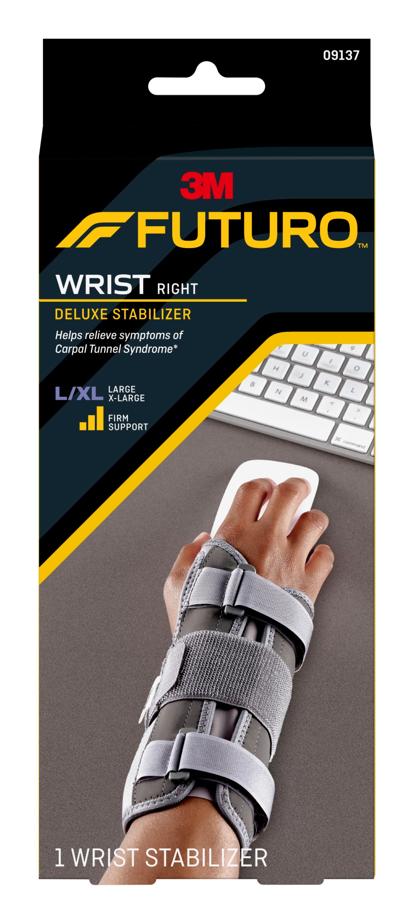 FUTURO Deluxe Wrist Stabilizer, L/XL, Right Hand, Firm Stabilizing ...