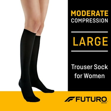 FUTURO Women's Compression Knee Highs, Large, Moderate Compression ...