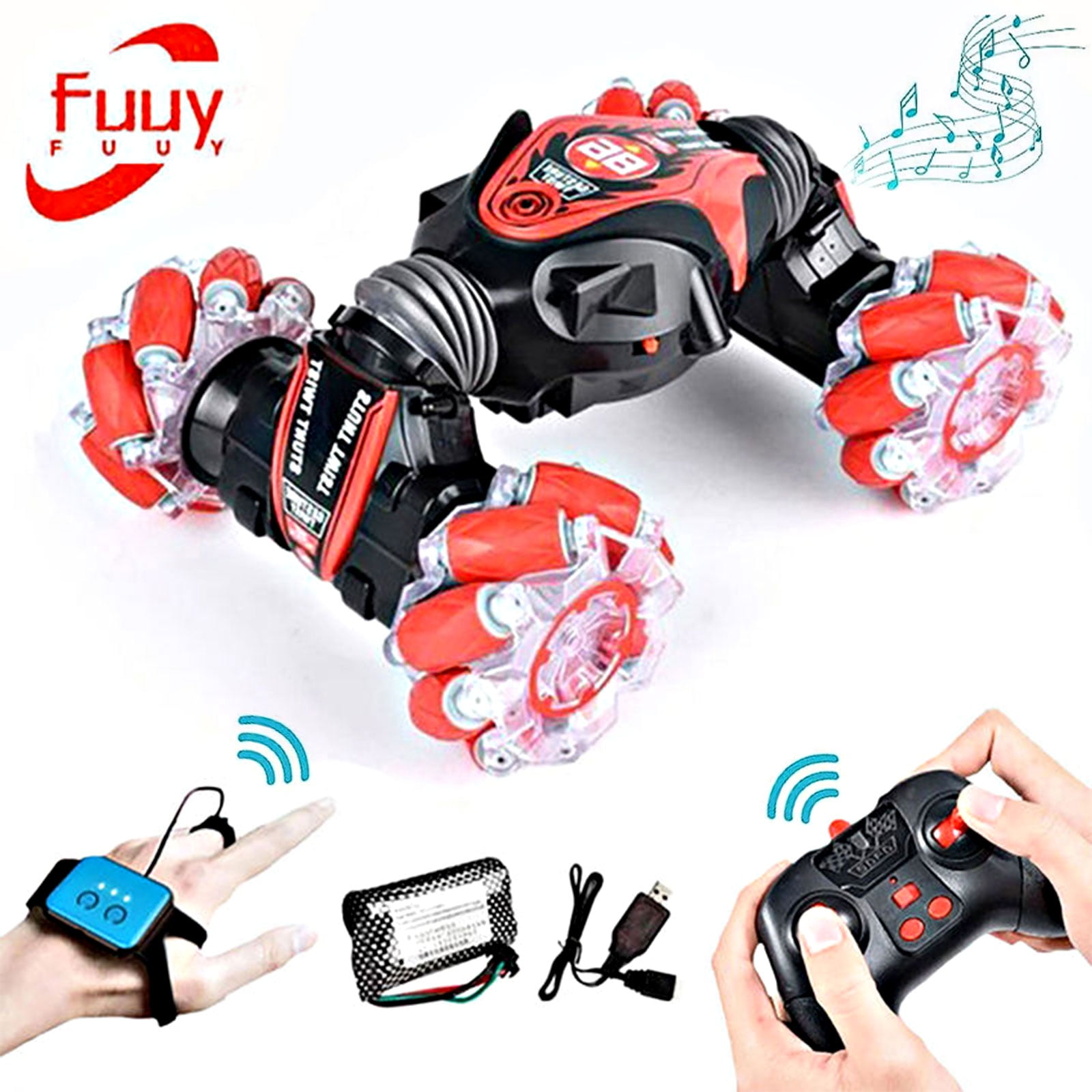 FUUY Gesture Sensing RC Stunt Car Remote Control Car with Light & Music ...