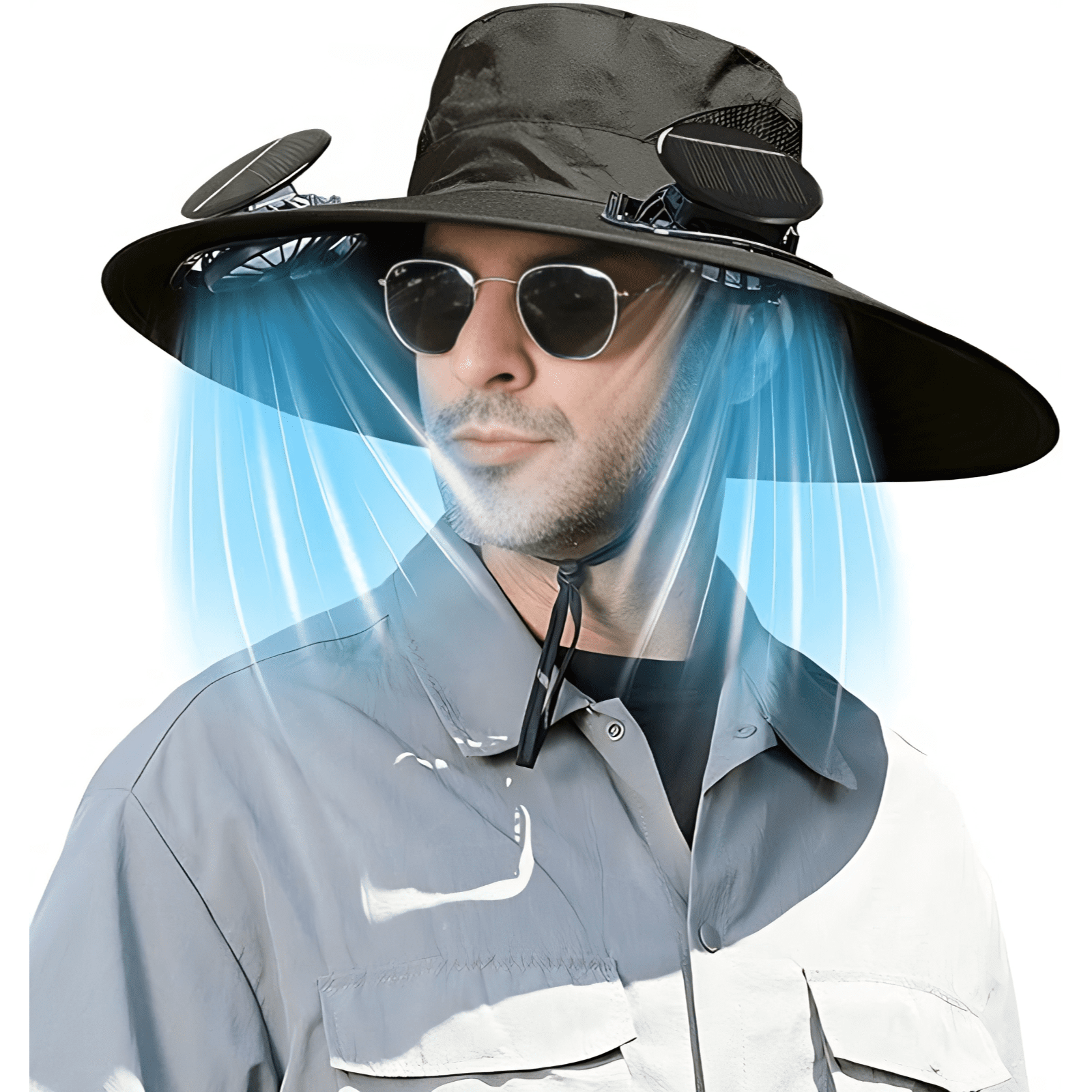 FUXQXII Solar Fan Hats for Men Summer Cooling Fan Hat Solar Powered ...