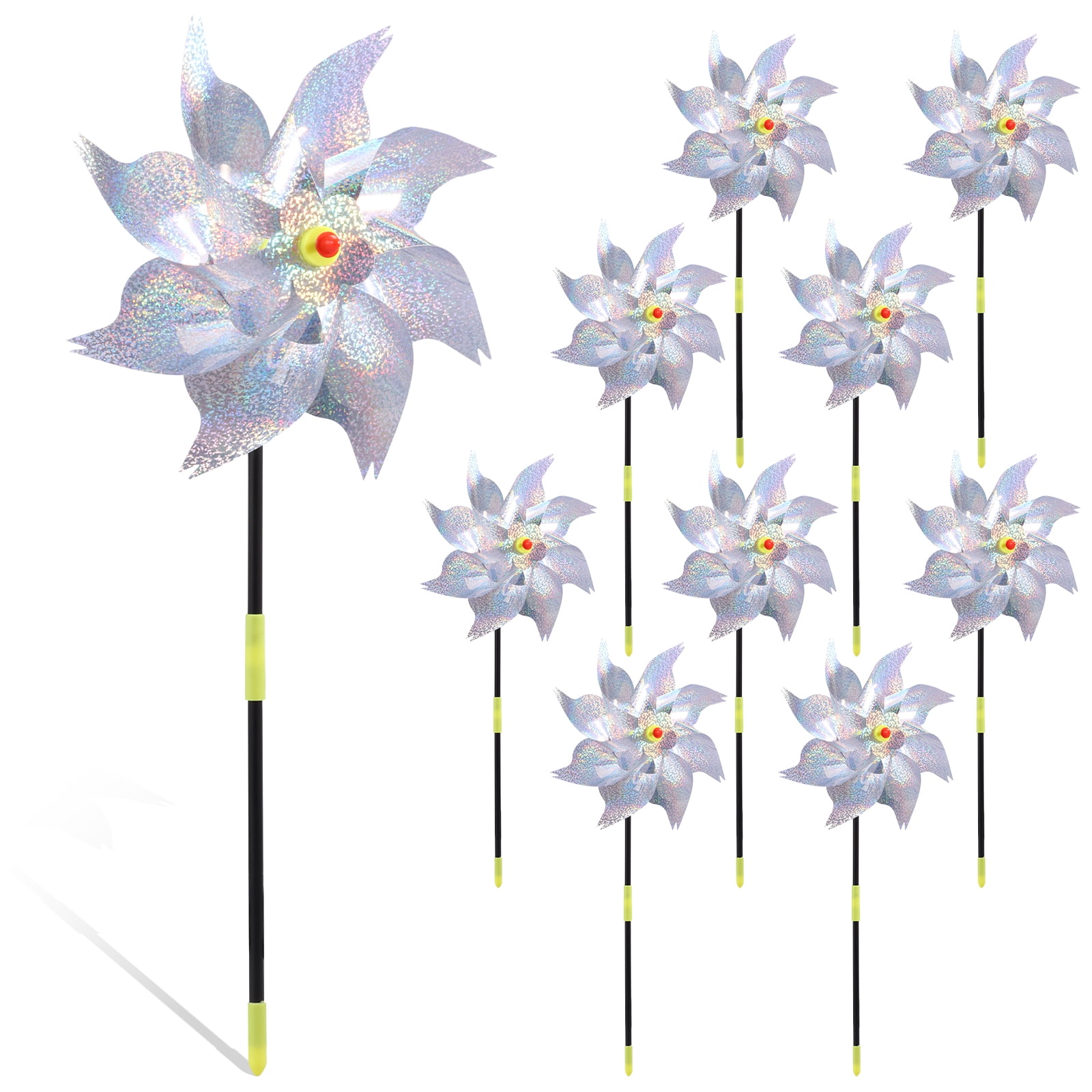 FUYGRCJ 10 Pack Sparkly Pinwheels, Reflective Wind Spinners, Yard ...
