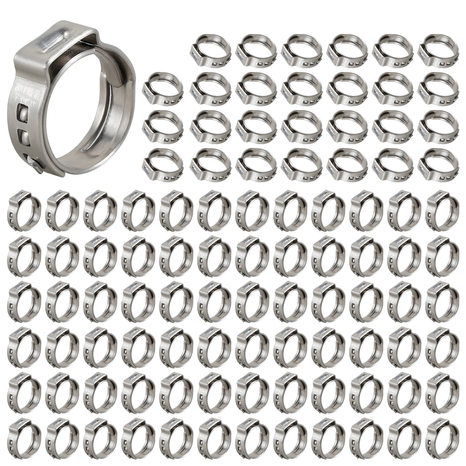 FUYGRCJ 100Pcs 1/2 Inch PEX Cinch Clamps 304 Stainless Steel PEX Crimp ...
