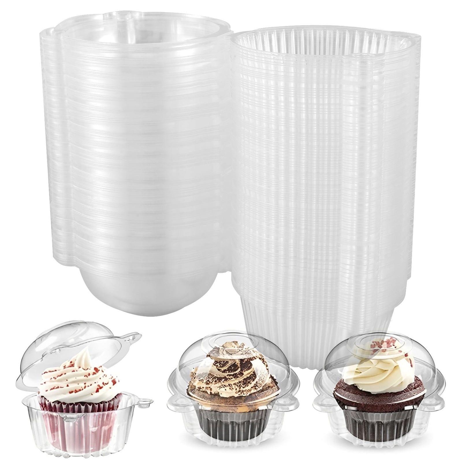 FUYGRCJ Clear Cake Slice Boxes, PS Plastic Container with Lids ...