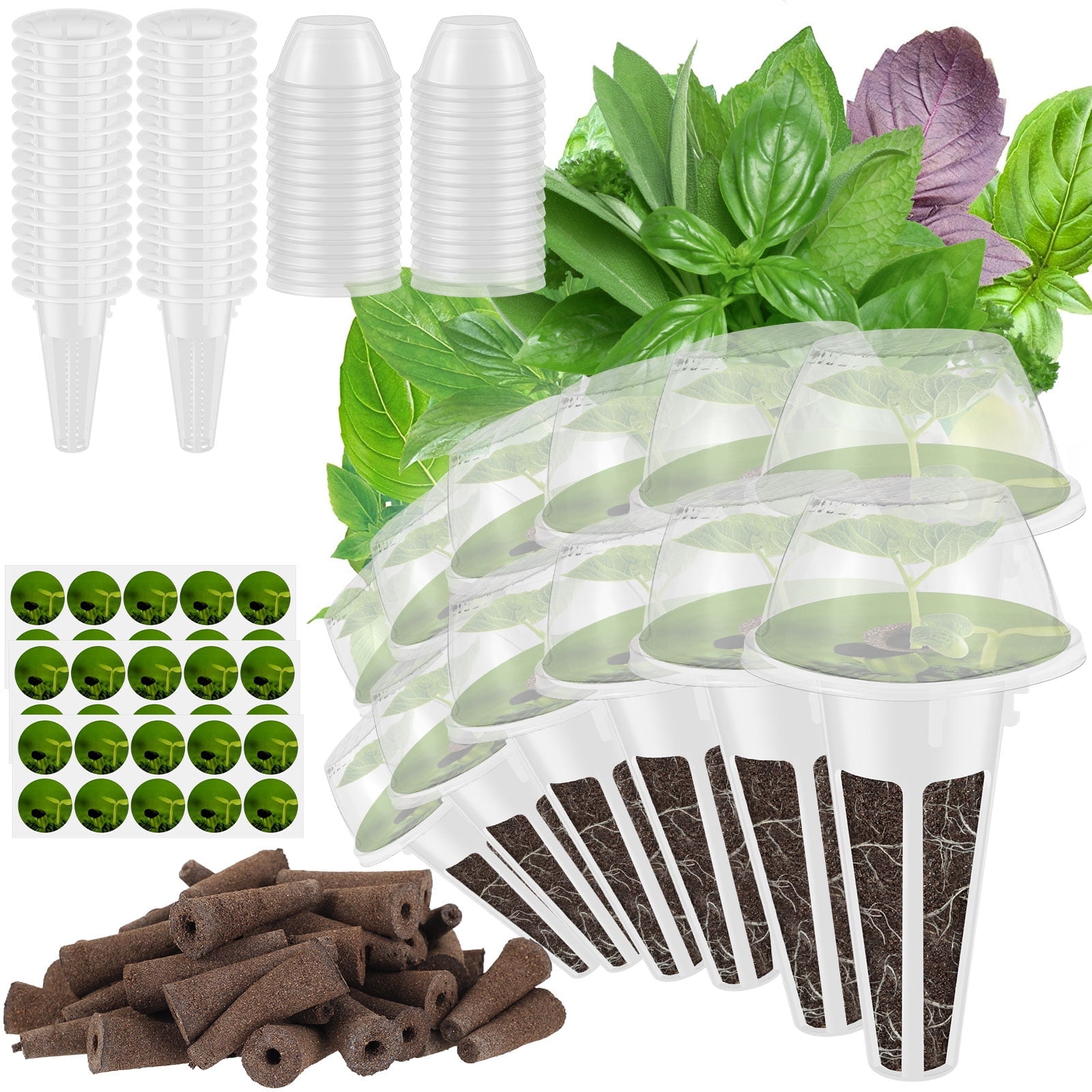 FUYGRCJ Hydroponic Pods Kit 120 Pcs Reusable Plant System with Grow ...