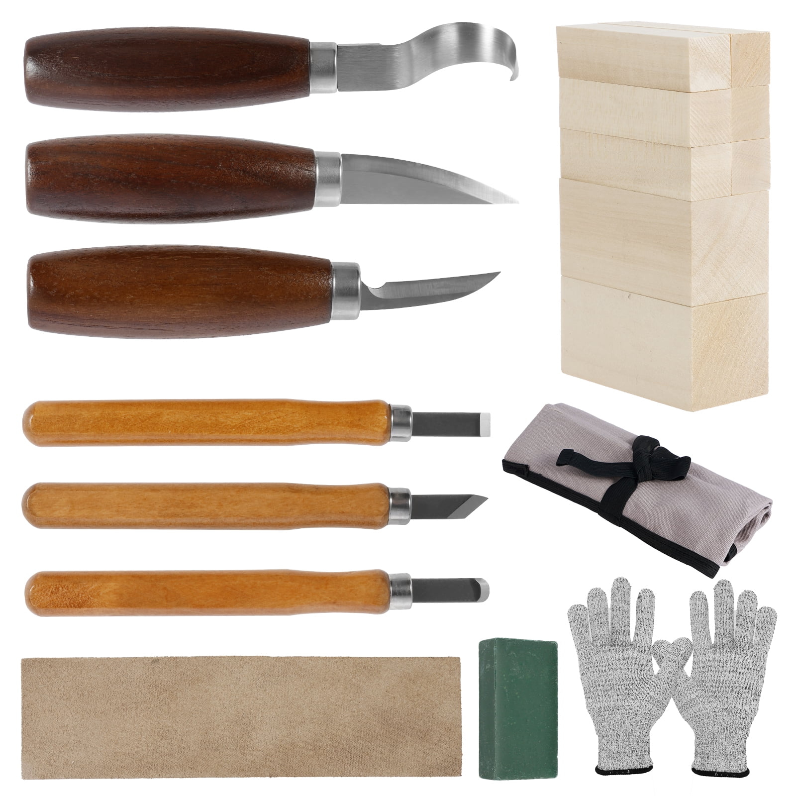 FUYGRCJ 17PCS Wood Carving Tool Kit, Wood Whittling Set, Wood Hand ...