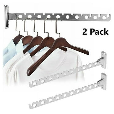 HYKE Wall Mounted Clothes Hanger Rack Folding, Clothes Hook, Stainless ...