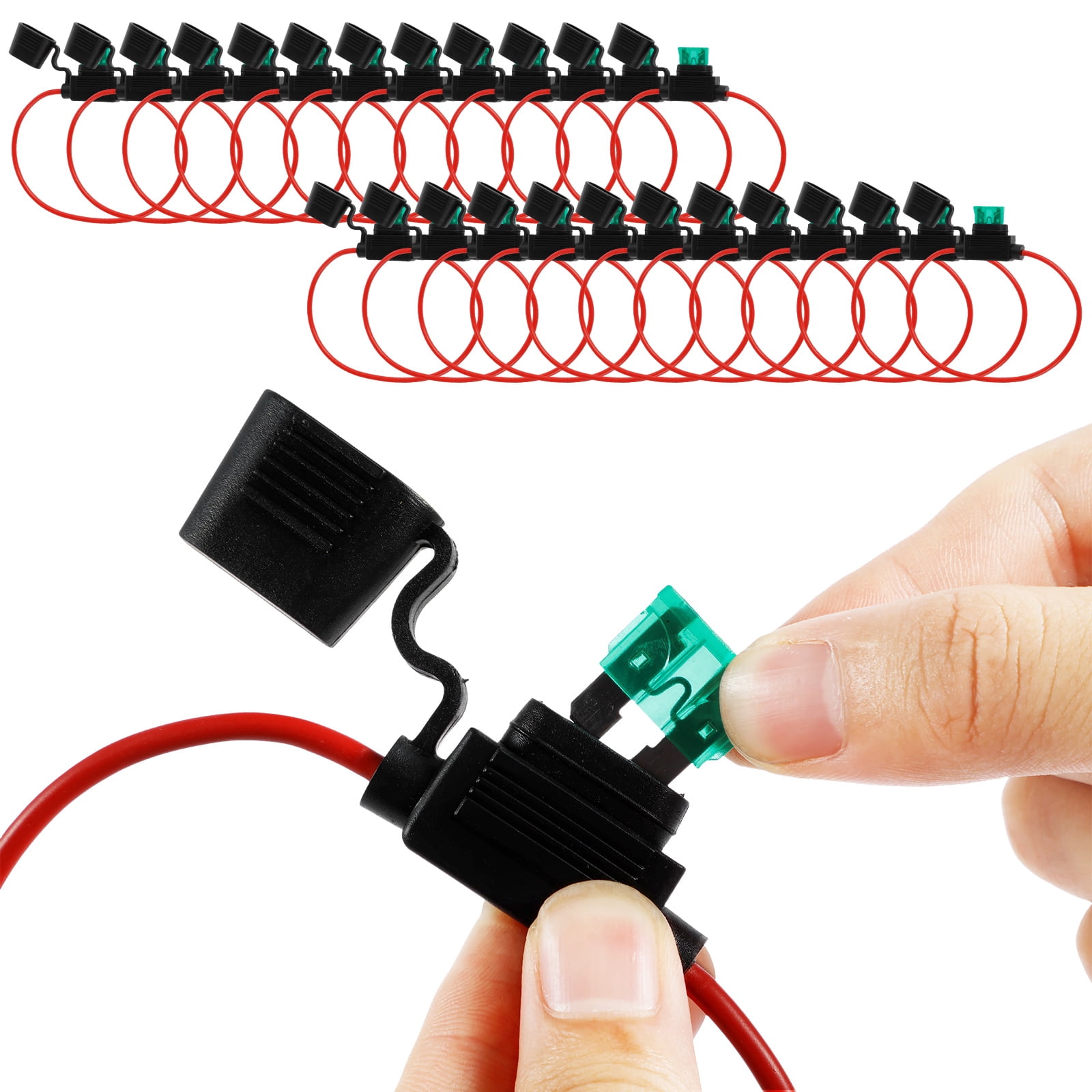 FUYGRCJ 24PCS Inline Fuse Holder, 14AWG Robust Fuse Holder, Safe and ...