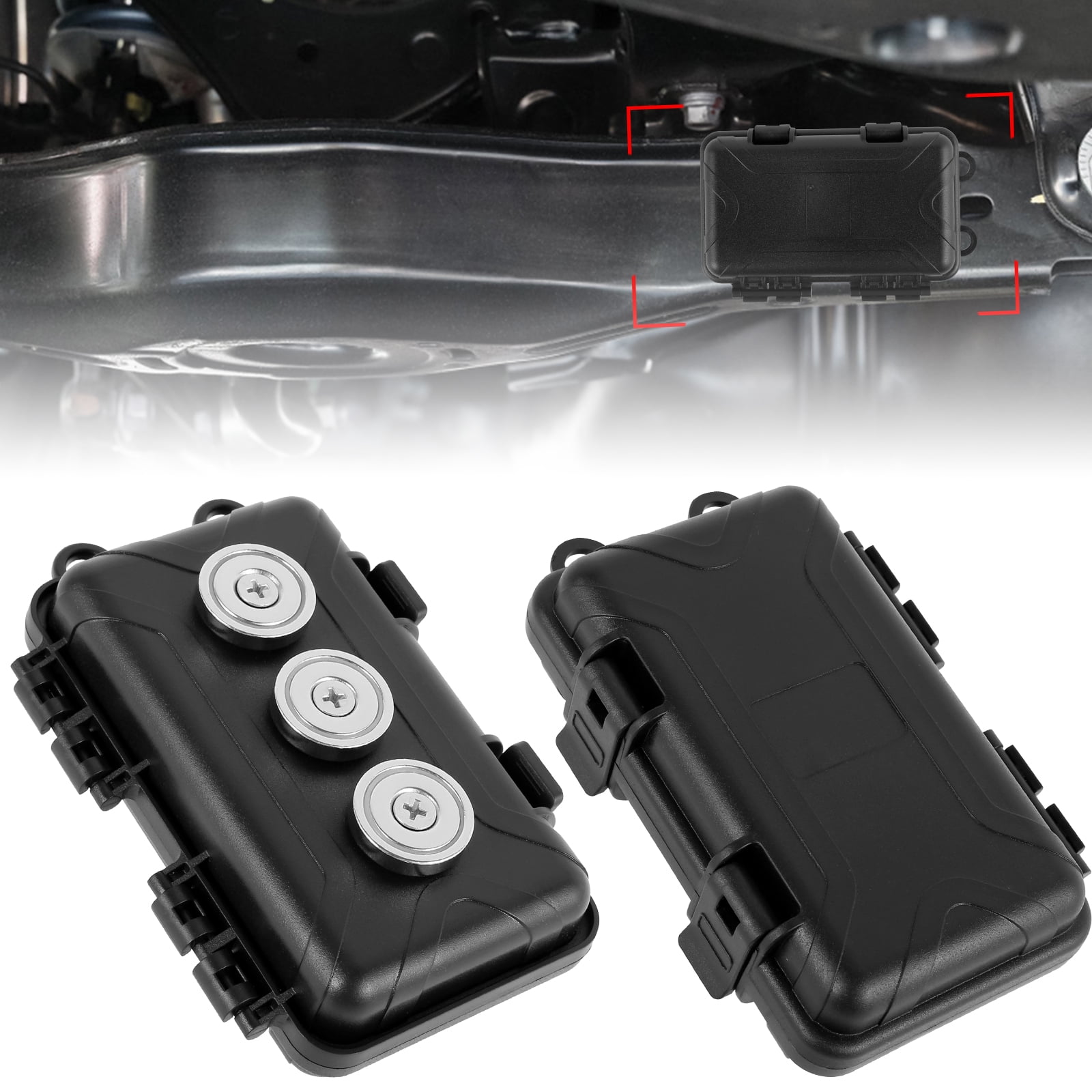 FUYGRCJ 2PCS Magnetic Key Holder, Under Car Hide Key Box with Strong ...