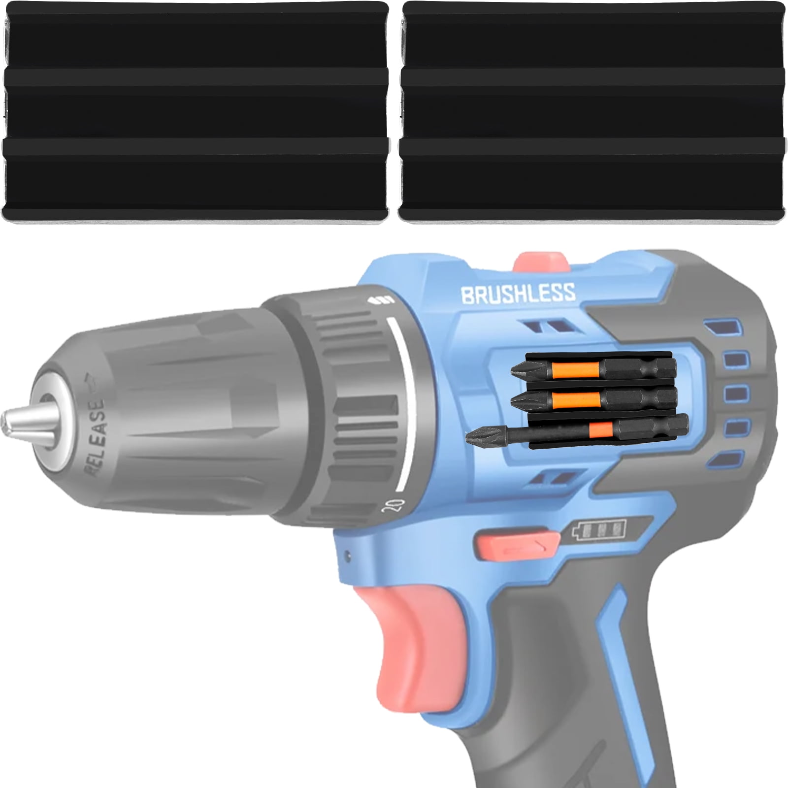 FUYGRCJ 2Pcs Magnetic Bit Holder Rubber Bits Holster with Adhesive ...