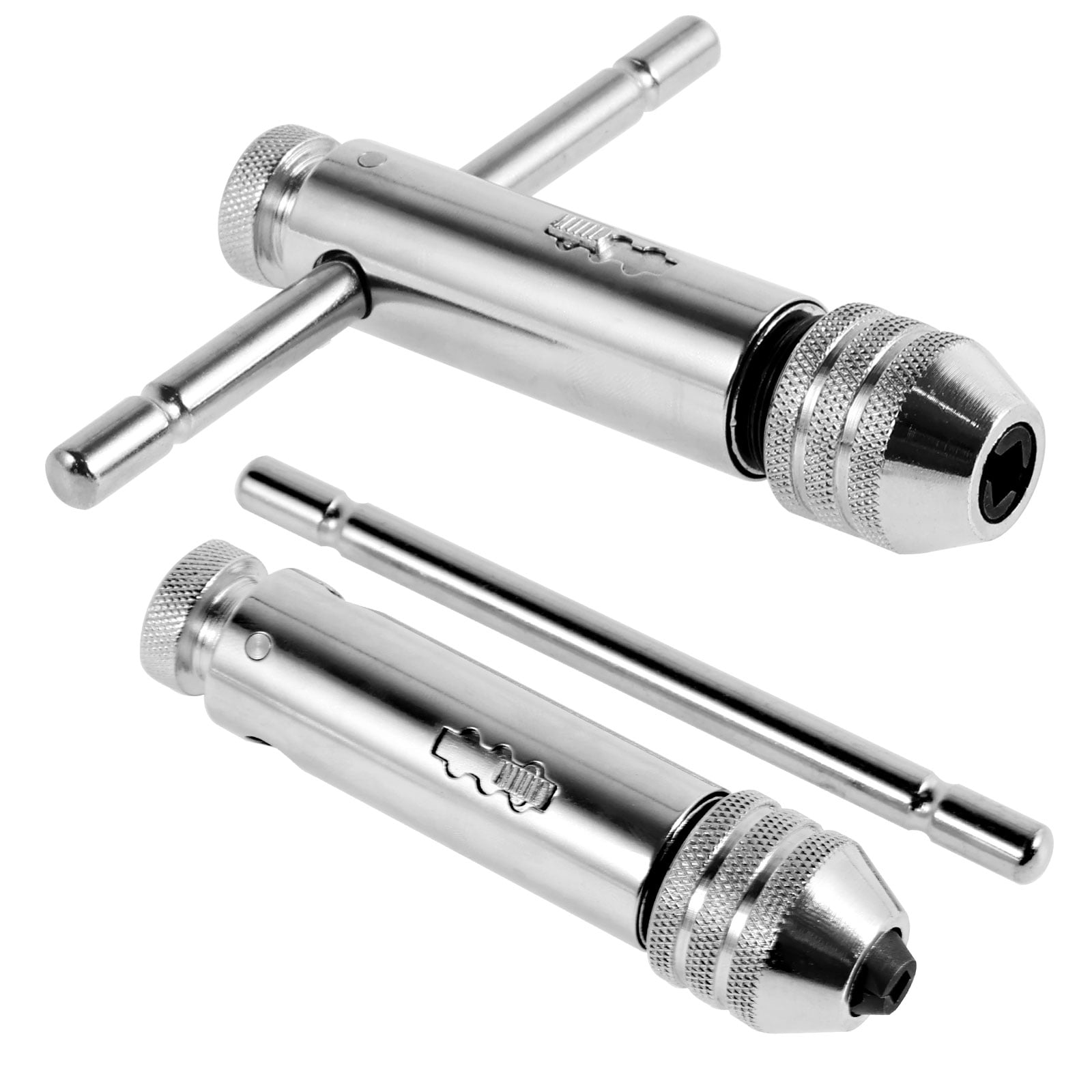 FUYGRCJ 2Pcs T Handle Ratchet Tap Holder Wrench Adjustable T Type Ratchet Tap Wrench Reversible ...