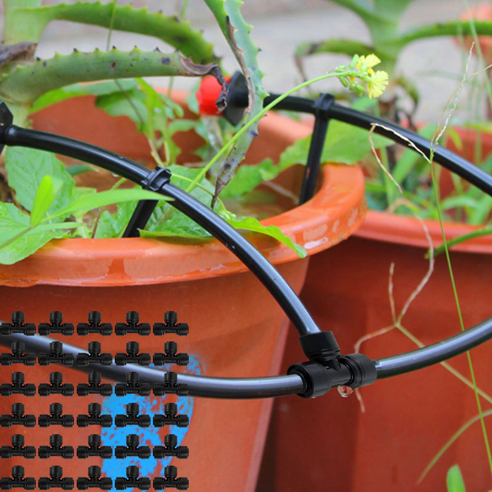 FUYGRCJ 30Pcs Drip Irrigation Tee Connectors 1/4inch Leak Free Drip ...