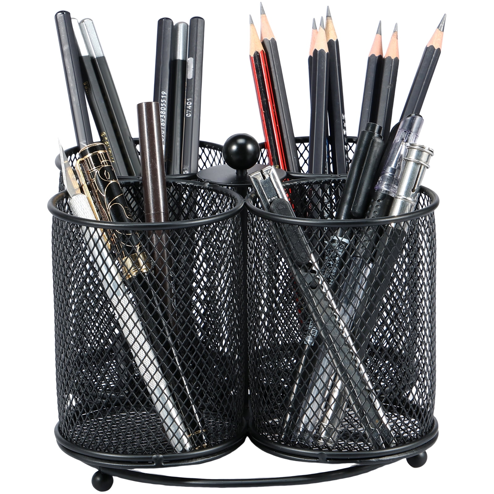 FUYGRCJ 360° Rotating Utensil Caddy 4 Compartment Utensil Organizer ...