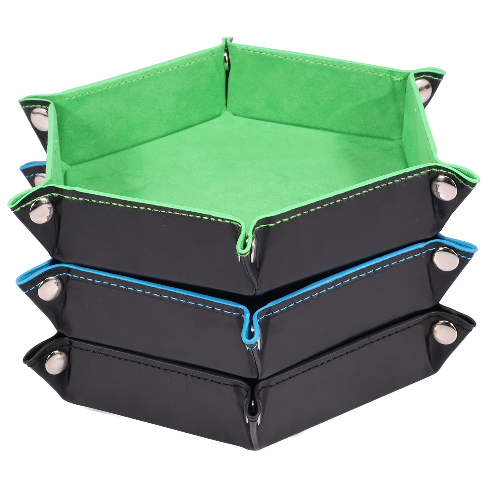 FUYGRCJ 3Pcs Dice Tray Foldable Dice Rolling Holder Portable Hexagon ...