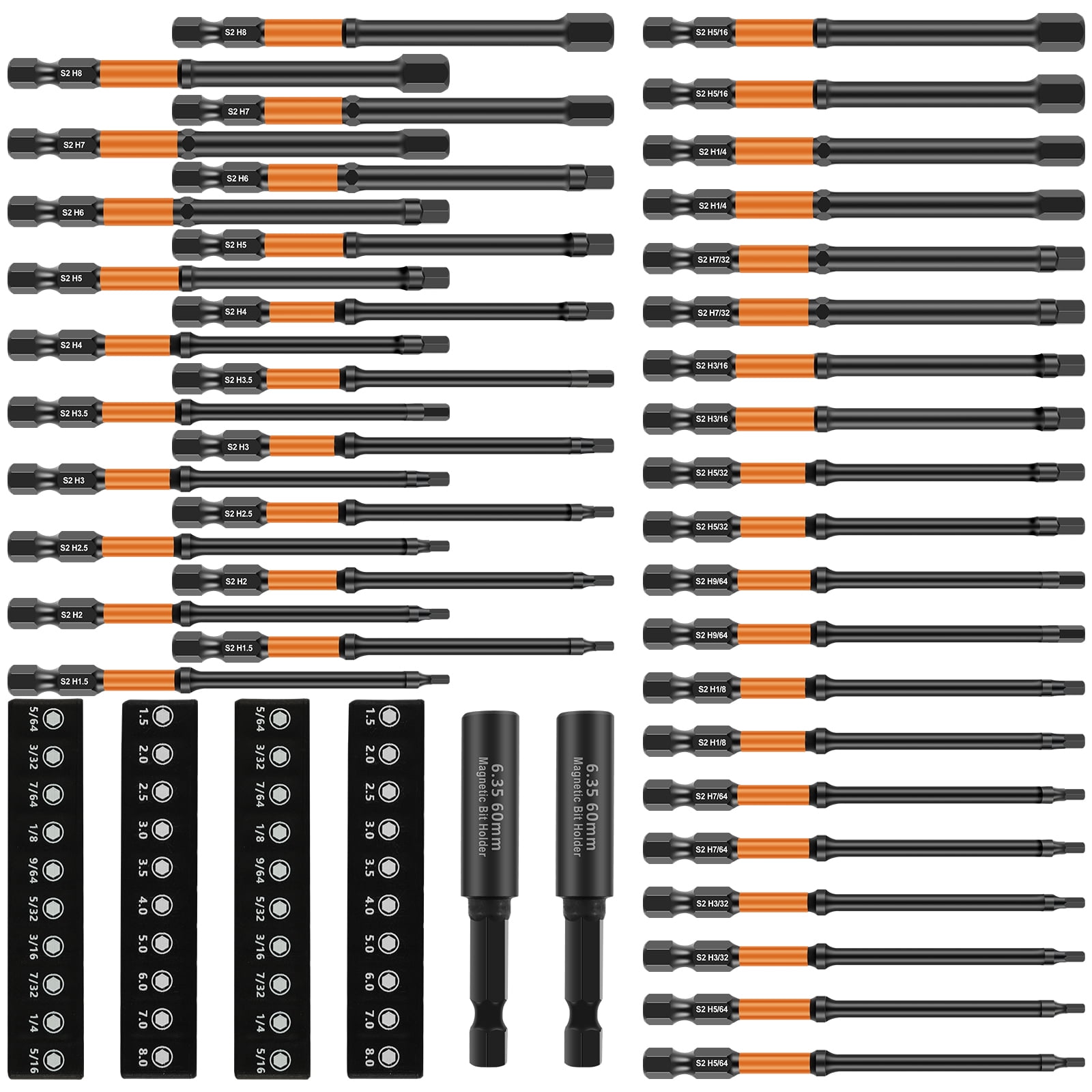 FUYGRCJ 40 Piece Allen Wrench Screwdriver Drill Bits Set, 4 inch Long ...
