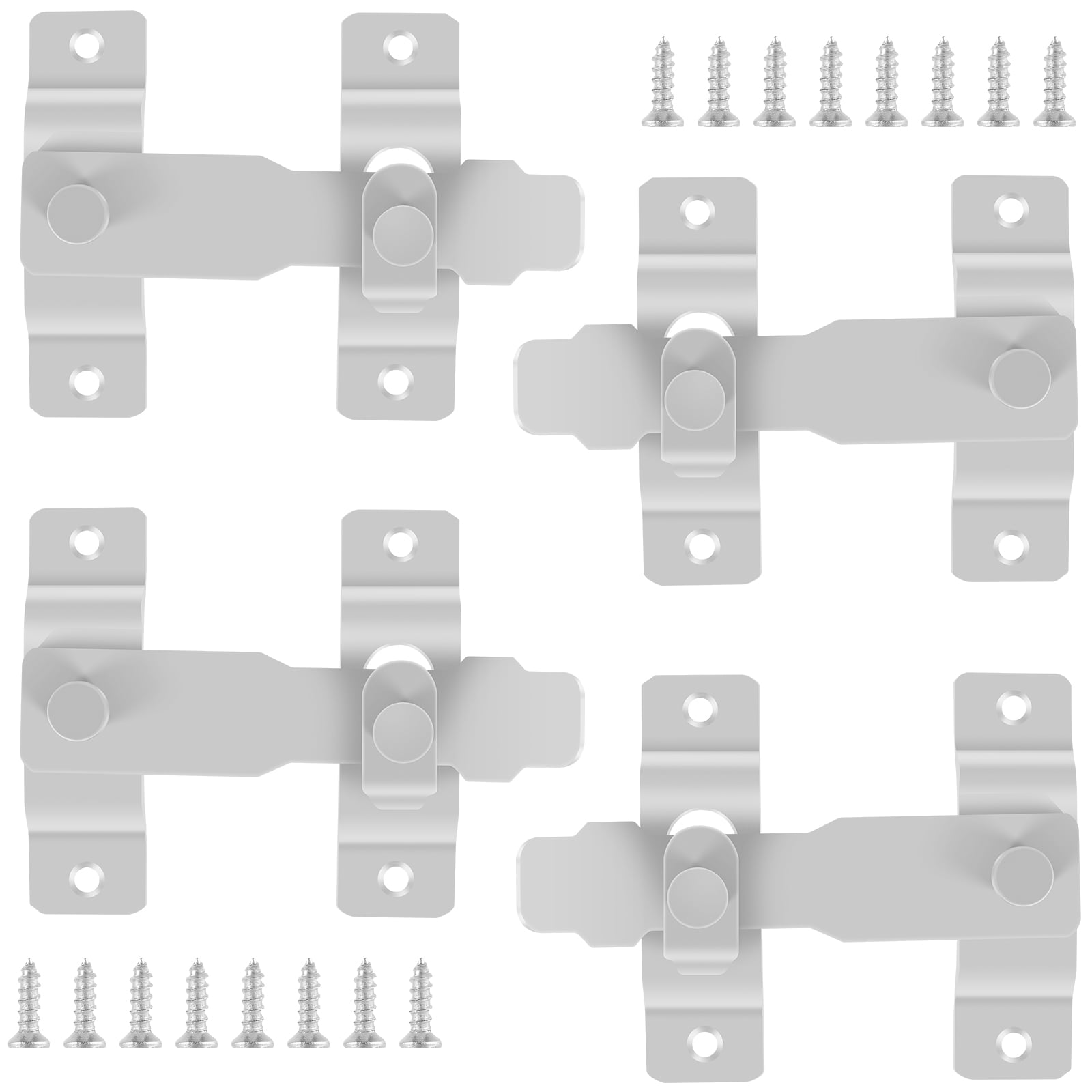 FUYGRCJ 4PCS 180 Degree Flip Barn Door Lock, Stainless Steel Sliding ...