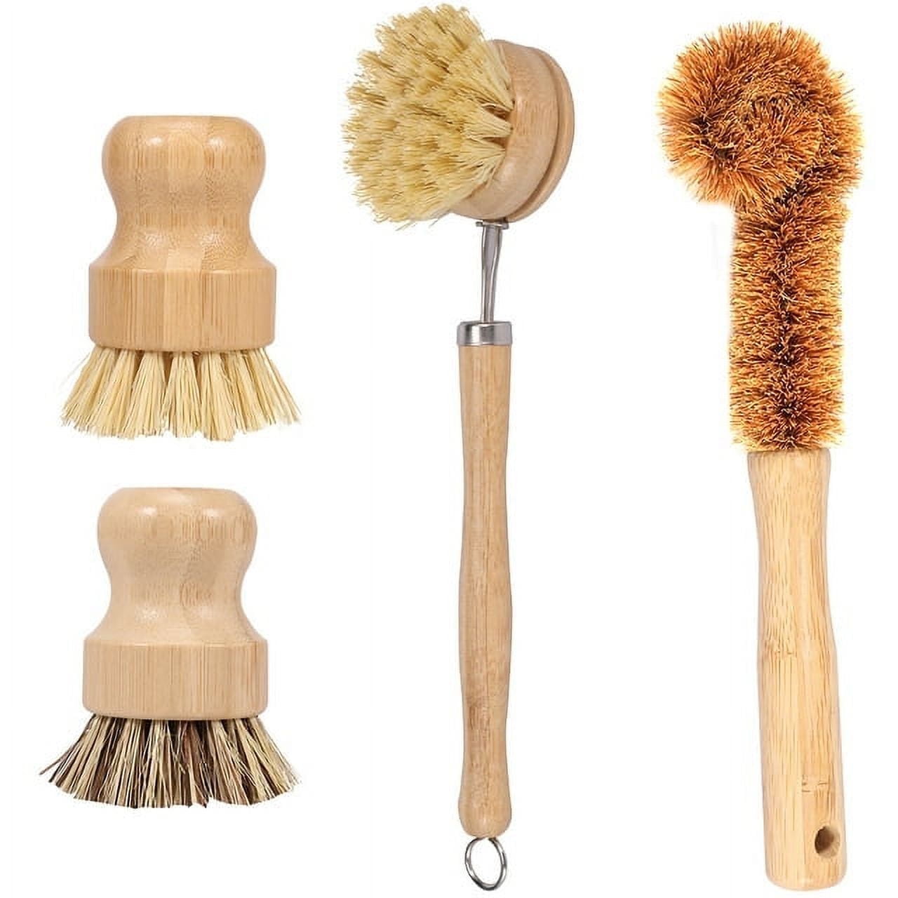 FUYGRCJ Bamboo Dish Brushes Set Eco-Friendly Kitchen Cleaning Tools ...