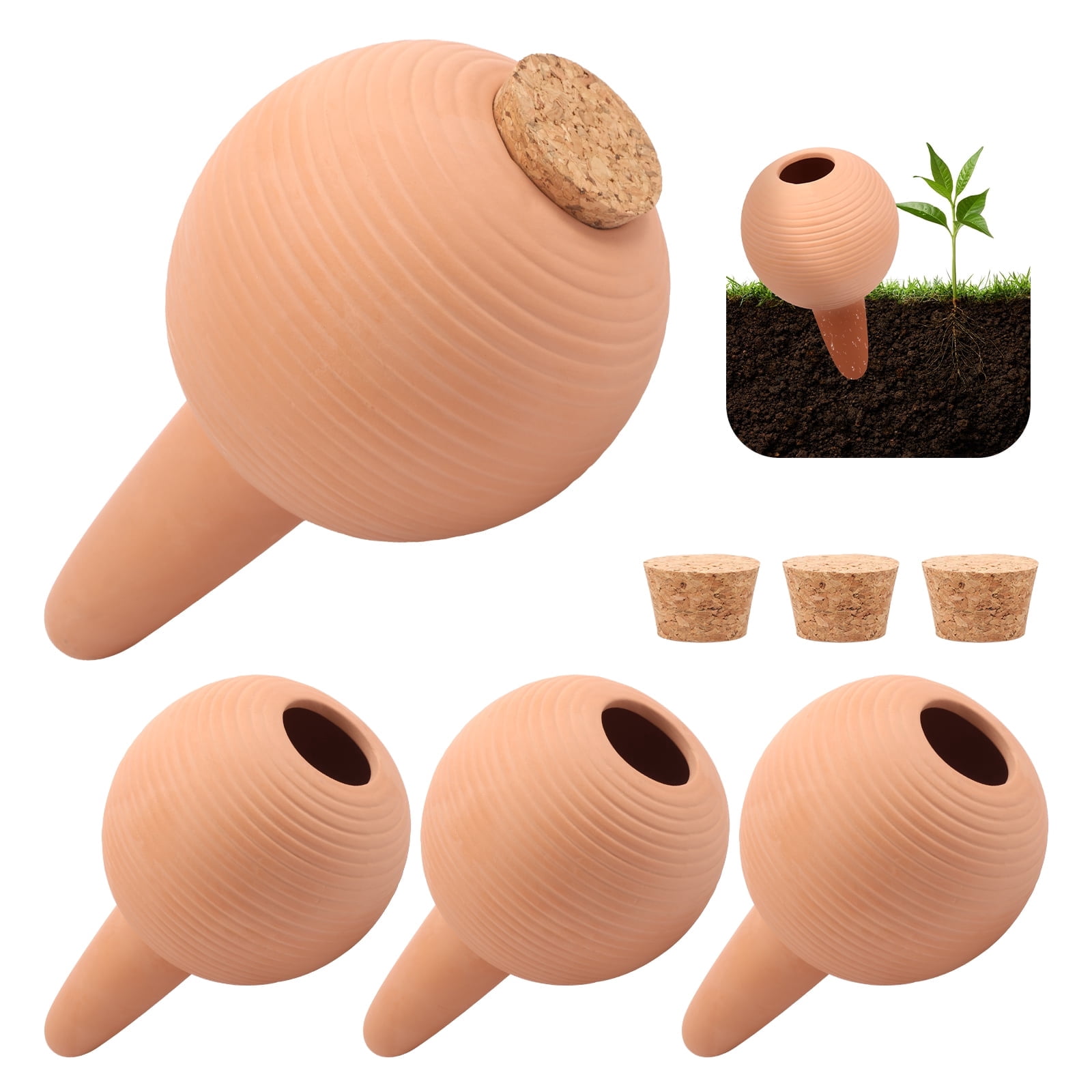 FUYGRCJ 4PCS Plant Self Watering Globes, 430ML Terracotta Self Watering ...