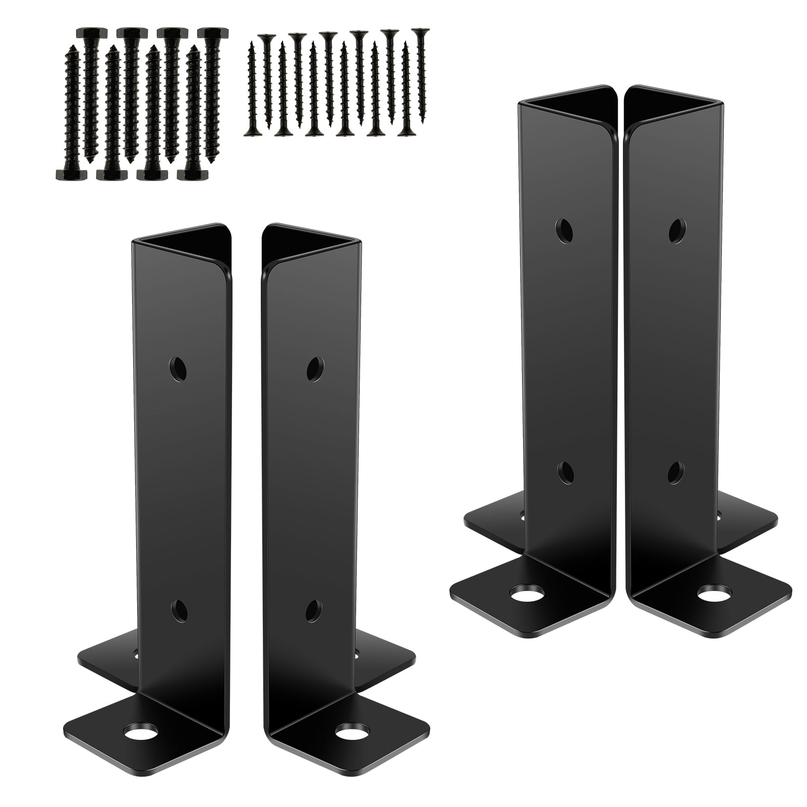 FUYGRCJ 4Pcs Post Anchor Base Iron Deck Post Base Brackets Half Column ...