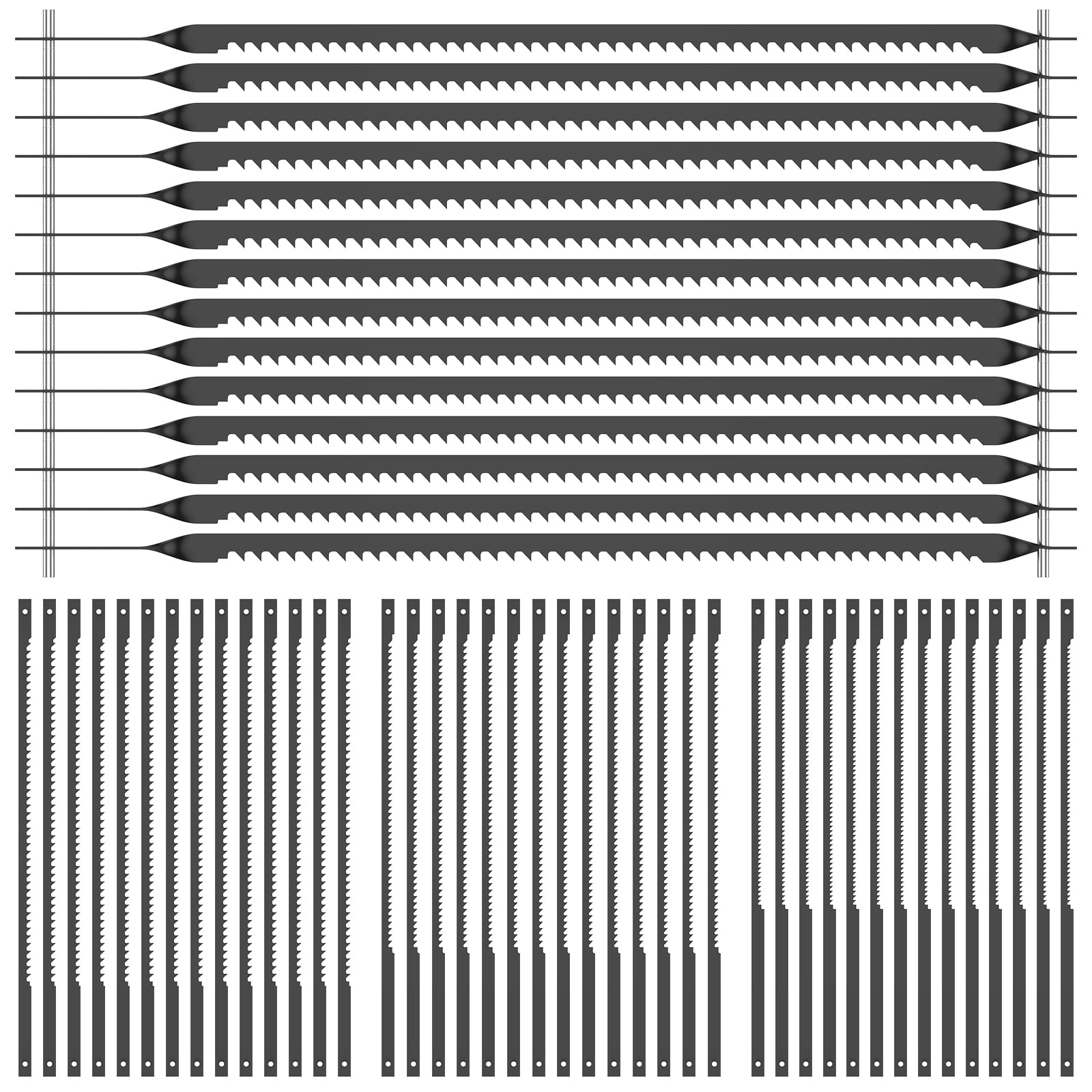 FUYGRCJ 56Pcs Scroll Saw Blades Set 4inch SK5 High Carbon Steel Pin End ...