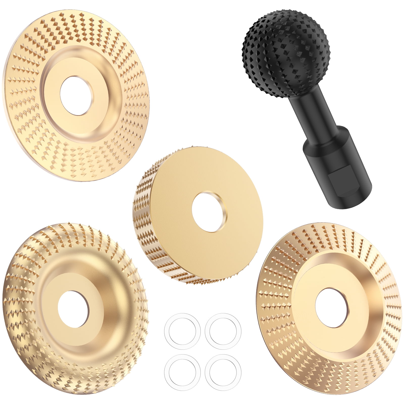FUYGRCJ 5Pcs Angle Grinder Wood Carving Disc Set High Carbon Steel Wood ...