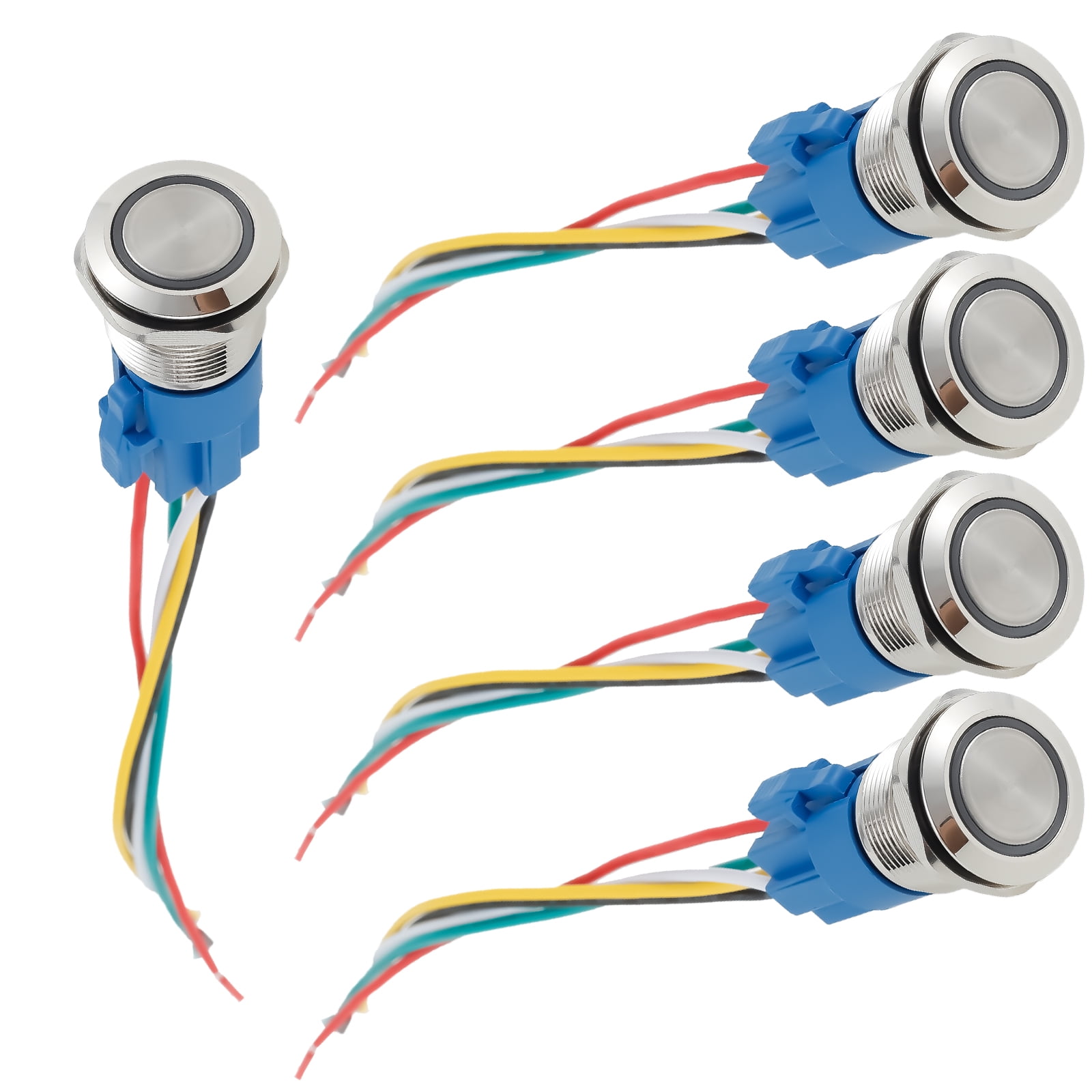 FUYGRCJ 5Pcs Latching Push Button Switch Waterproof Push Button Switch ...